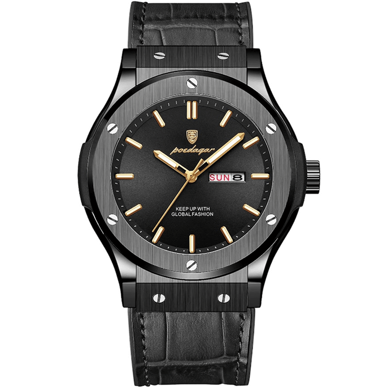 Montre de luxe POEDAGAR en cuir – Minaluxe